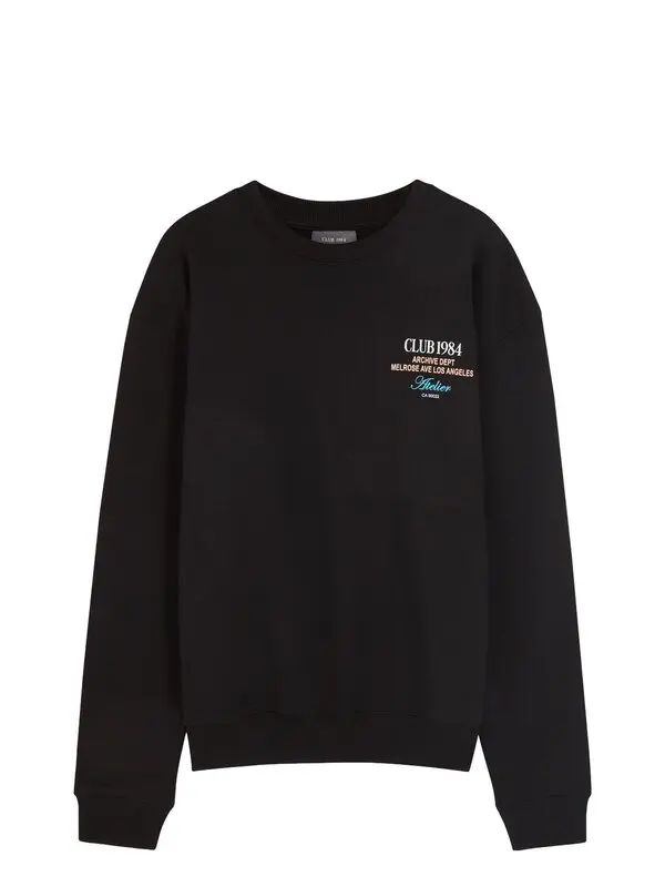 CLUB 1984 Printed Cotton Sweatshirt - Black