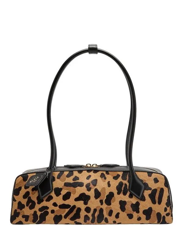 Alaïa Le Teckel Medium Leather Shoulder Bag - Leopard