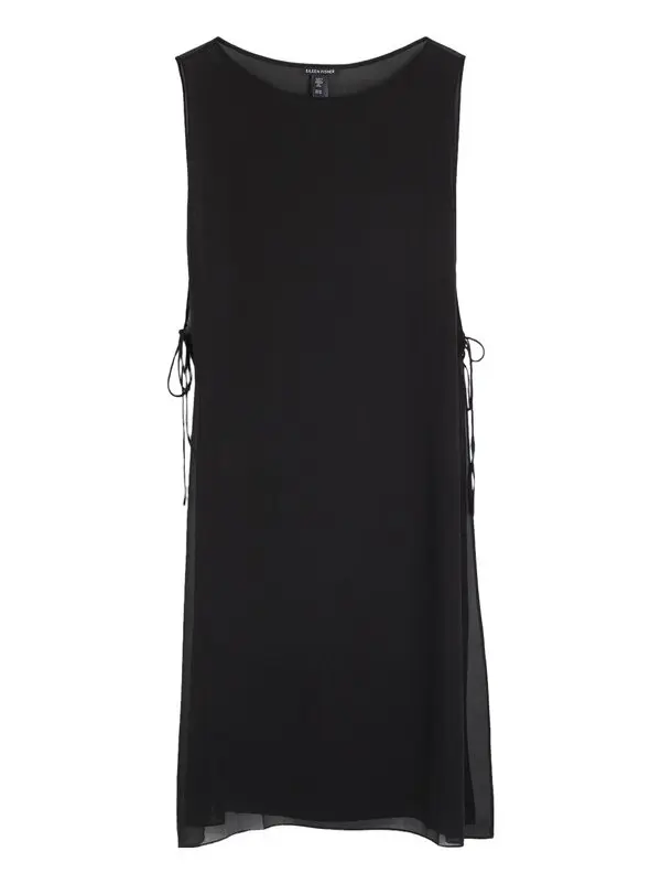 Eileen Fisher Sheer Silk-chiffon Poncho - Black