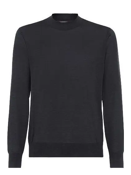 Brunello Cucinelli Lightweight Silk And Cotton Sweater - Anthracite