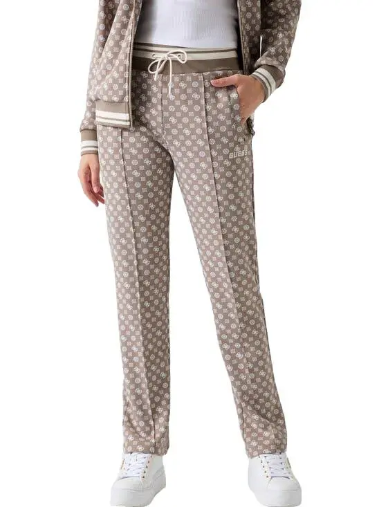 Guess Aggie Straight Leg Pants - Brown