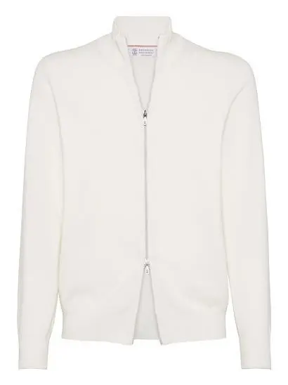 Brunello Cucinelli Zip-front Cashmere Cardigan - Panama