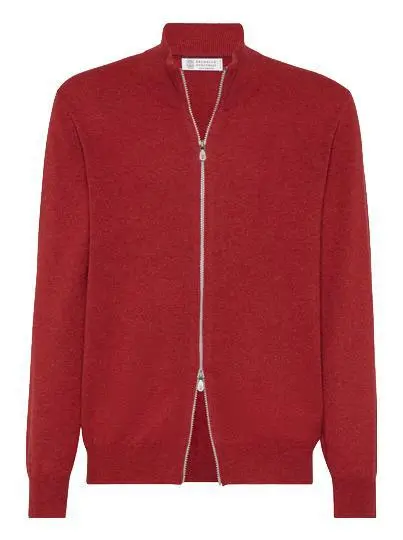 Brunello Cucinelli Zip-front Cashmere Cardigan - Purple-red