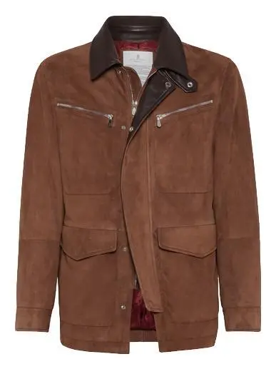 Brunello Cucinelli Suede Field Jacket - Light Brown