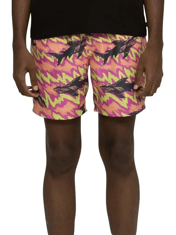 MAUI & SONS Frenzy Microfiber Swim Trunks - Pink