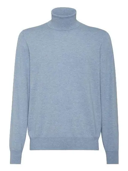 Brunello Cucinelli Turtleneck Cashmere Sweater - Denim