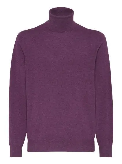 Brunello Cucinelli Turtleneck Cashmere Sweater - Purple