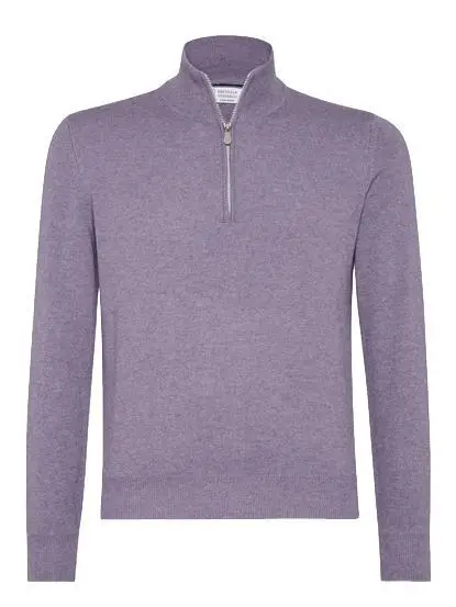 Brunello Cucinelli Cashmere Zip-up Sweater - Lilac