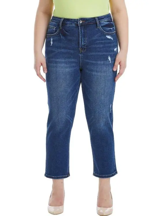 BAYEAS High-waist Tapered Jeans - Bluebell