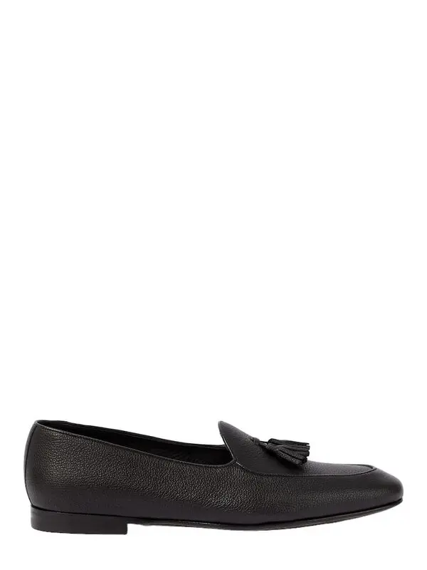 Manolo Blahnik Lennox Leather Loafers - Black