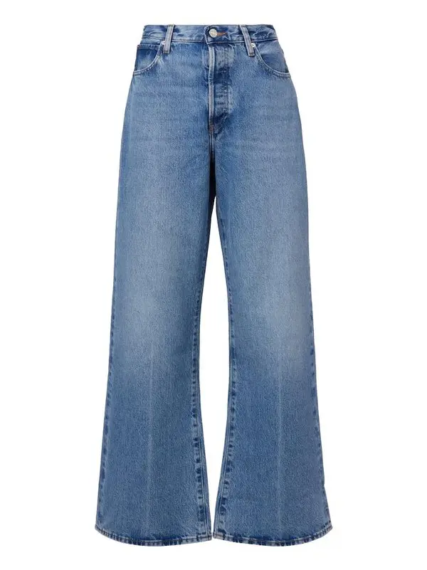 FRAME Loose Mid-rise Wide-leg Jeans - Blue