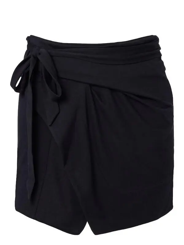 Isabel Marant Berenice Cotton Jersey Wrap Skirt - Black