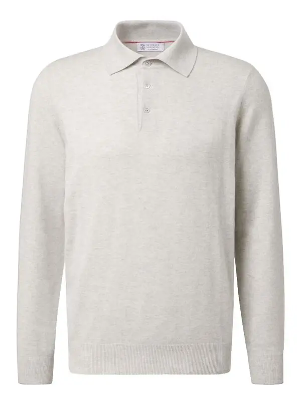 Brunello Cucinelli Cashmere Polo Sweater - Grey