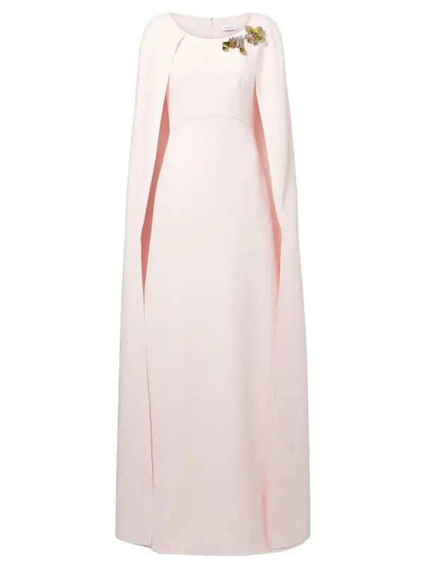 Safiyaa Yuna Caped Embellished Gown - Pink