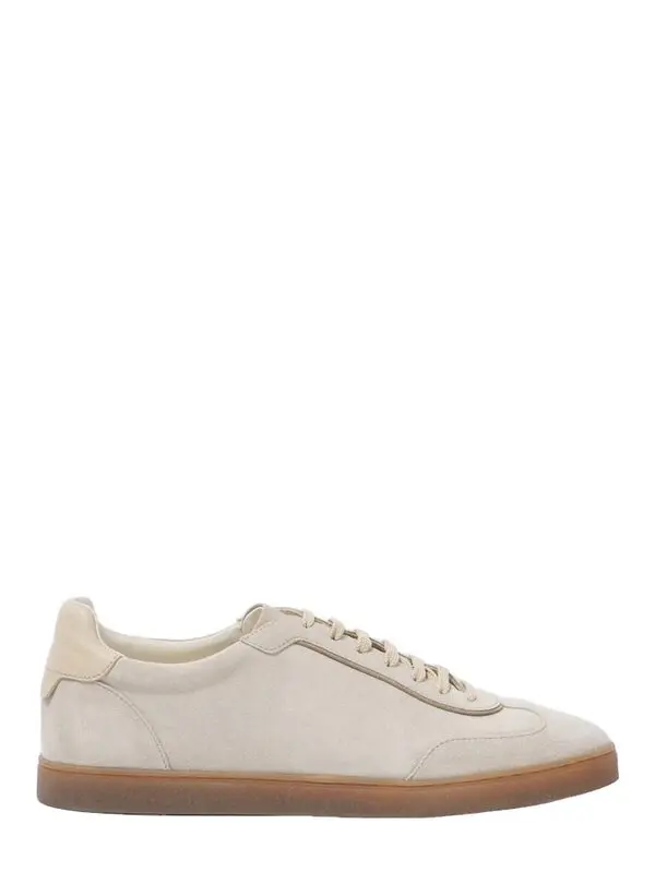 Brunello Cucinelli Leather-trimmed Suede Sneakers - Beige