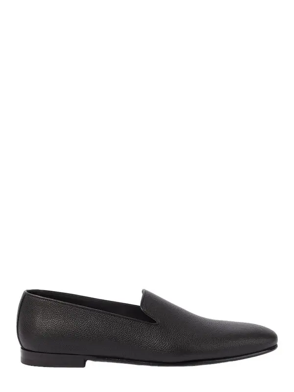 Manolo Blahnik Handmade Leather Loafers - Black