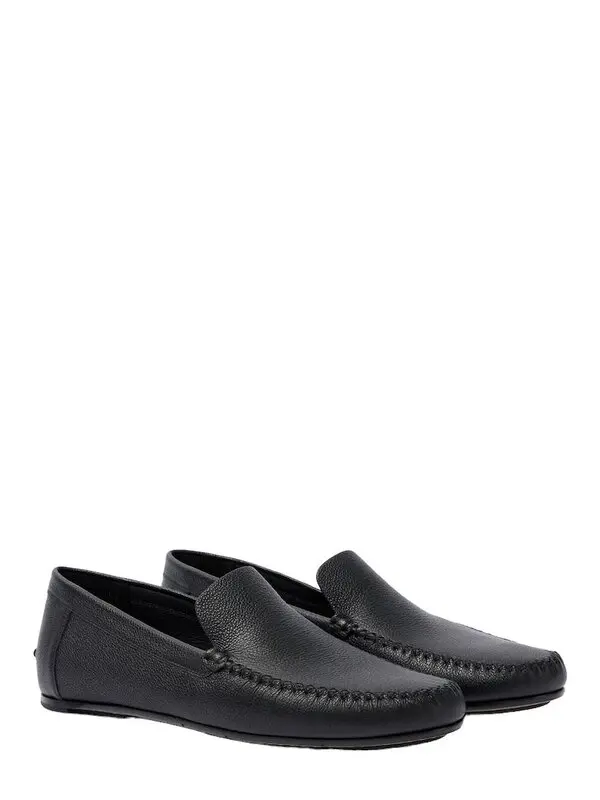 Manolo Blahnik Leather Loafers - Black
