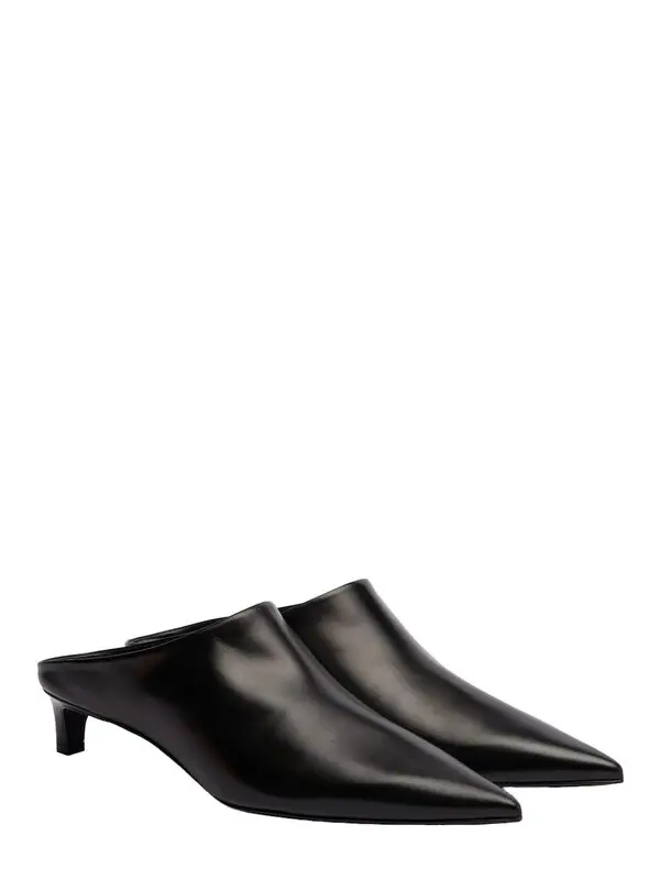JIL SANDER Leather Mules - Black
