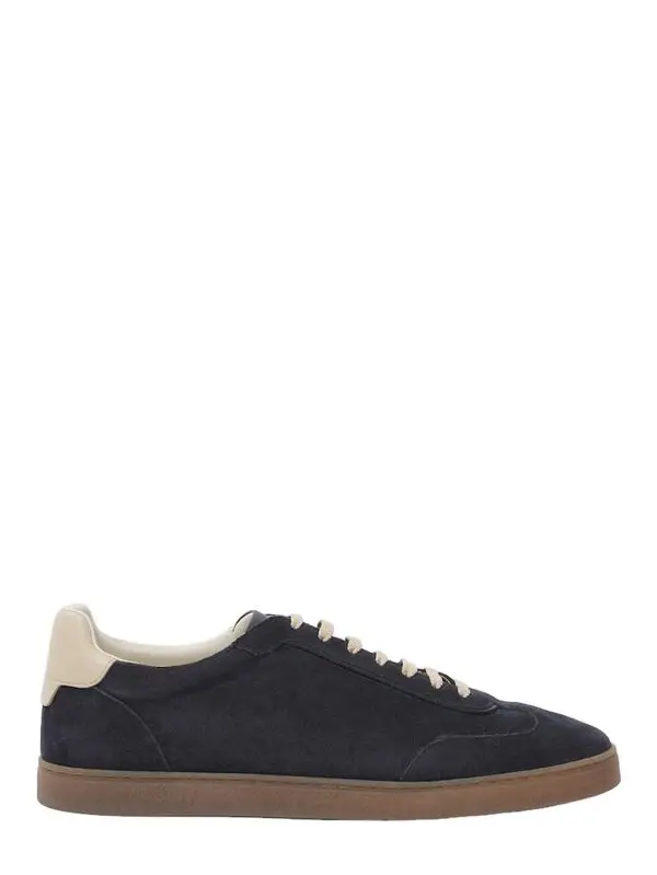 Brunello Cucinelli Leather-trimmed Suede Sneakers - Blue