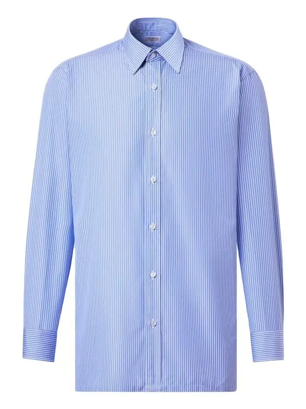Charvet Striped Cotton Poplin Shirt - Blue