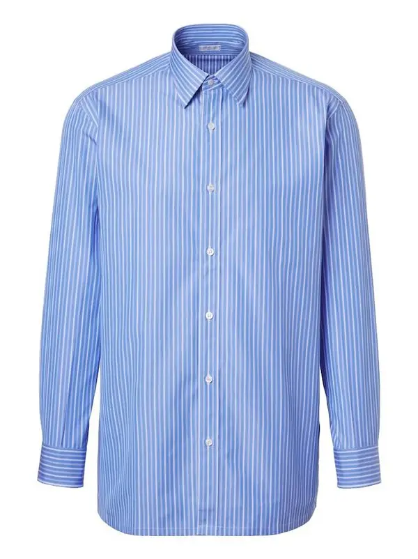 Charvet Striped Cotton Poplin Shirt - Blue