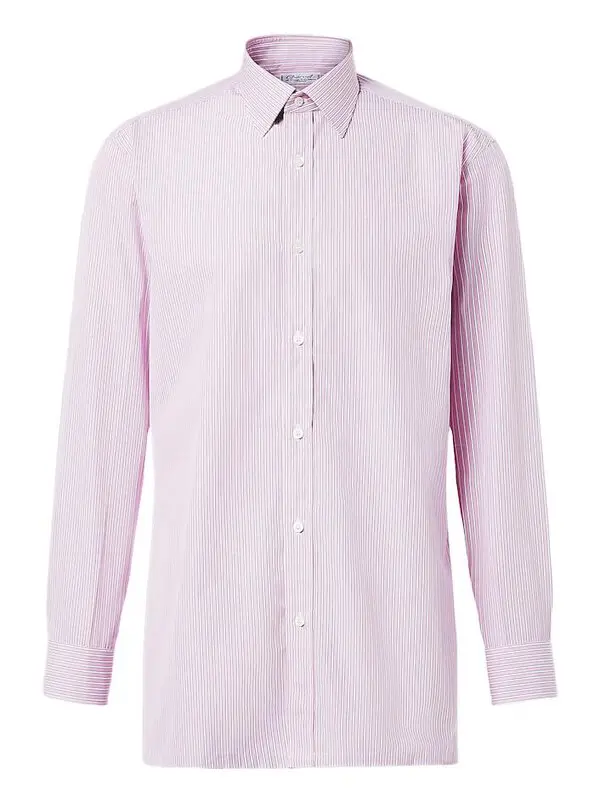 Charvet Striped Cotton Poplin Shirt - Red