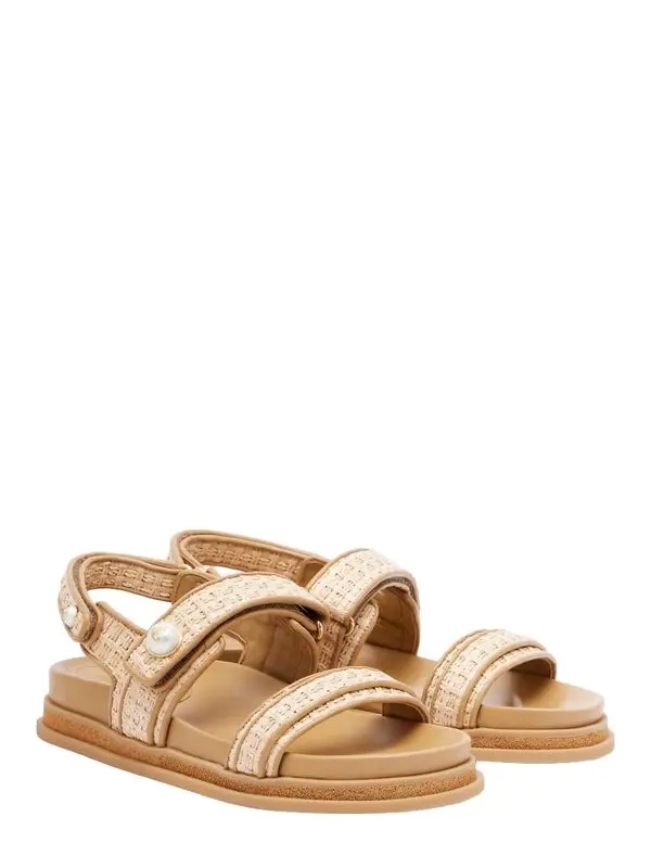JIMMY CHOO Fayence Leather Sandals - Beige