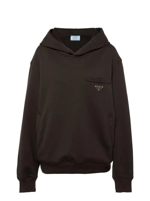 Prada Oversized Cotton Hoodie - Brown