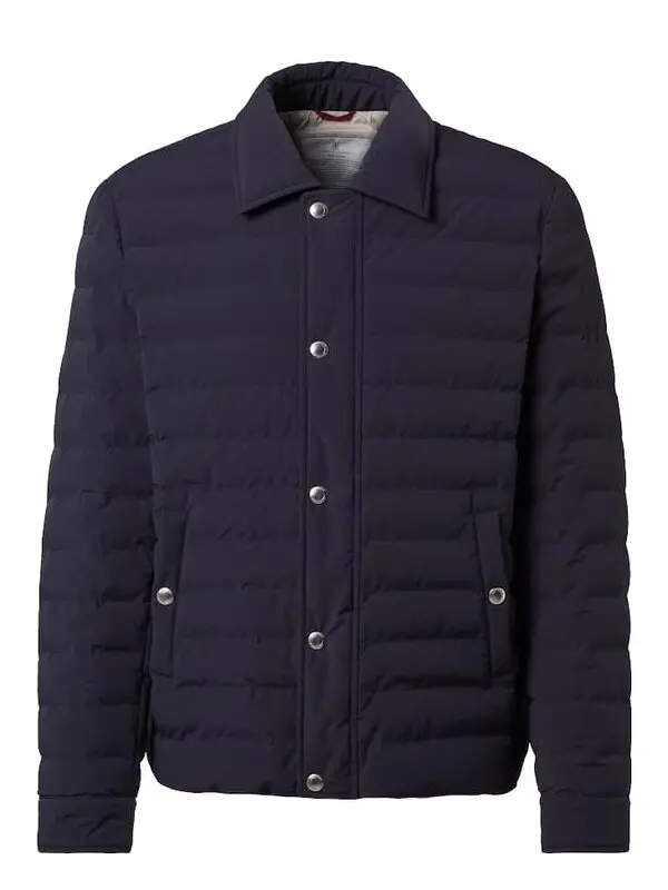 Brunello Cucinelli Quilted Down Jacket - Blue