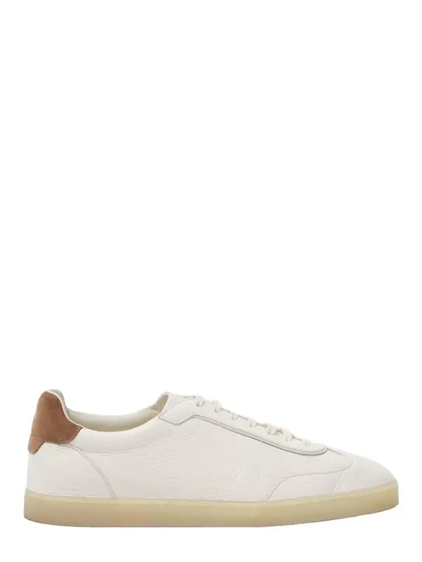 Brunello Cucinelli Suede-trimmed Leather Sneakers - White