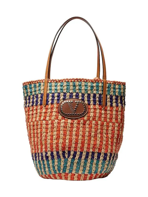 Valentino Garavani Vlogo Raffia Tote Bag - Multicoloured
