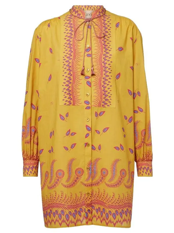 Valentino Garavani Voyage Imaginaire Muslin Minidress - Yellow