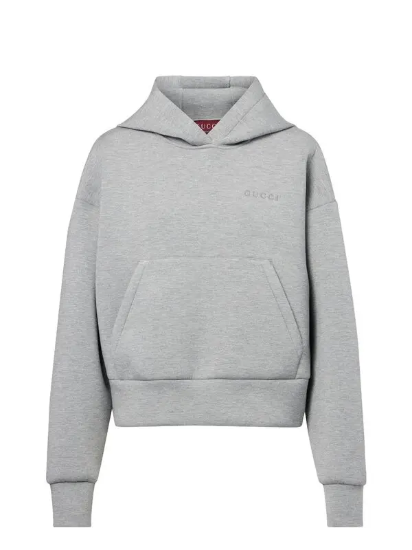 Gucci Logo Jersey Hoodie - Grey