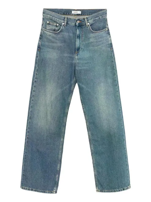 Sandro Baggy Jeans In Faded Denim - Blue