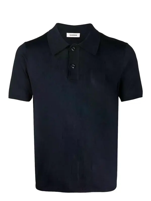 Sandro Short-sleeve Knitted Polo Shirt - Blue