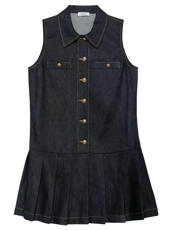 Sandro Denim Mini Dress - Blue
