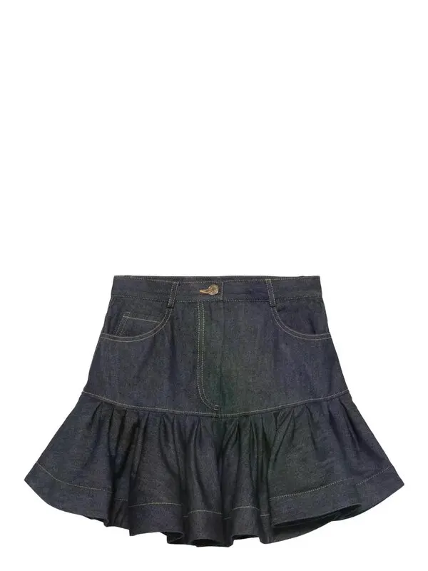 Sandro Flared Mini Skirt - Blue
