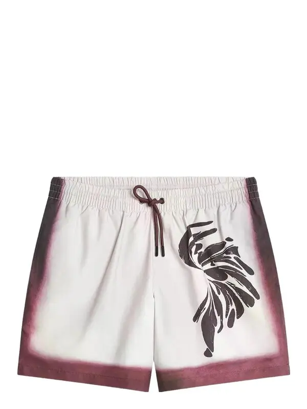 Dries Van Noten Ombre-trim Swim Shorts - White