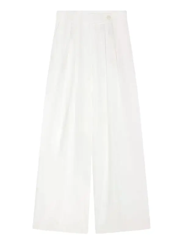 Dries Van Noten Pleated Wide-leg Trousers - White