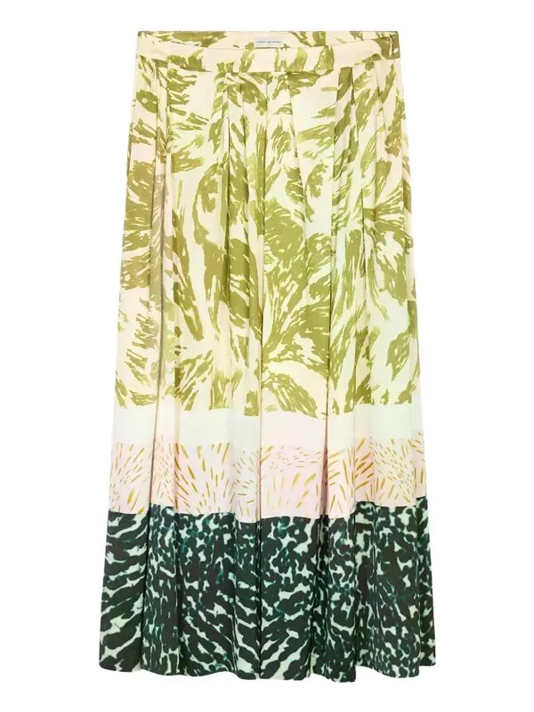 Dries Van Noten Pleated Maxi Skirt - Neutrals