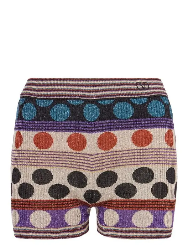 Valentino Garavani Polka-dot Jacquard Lame Shorts - Multicoloured