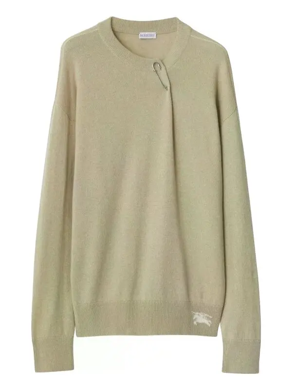Burberry Paperclip-detail Cashmere Jumper - Neutrals