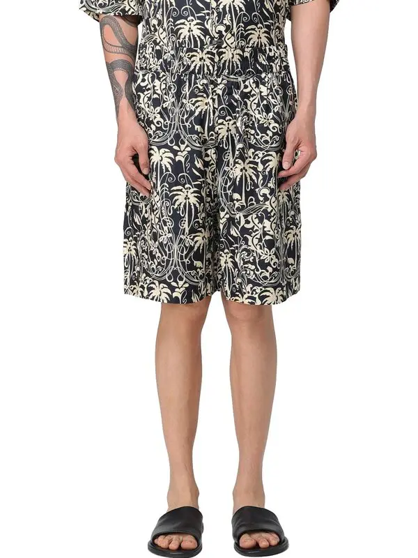 LANEUS Printed Shorts - Black