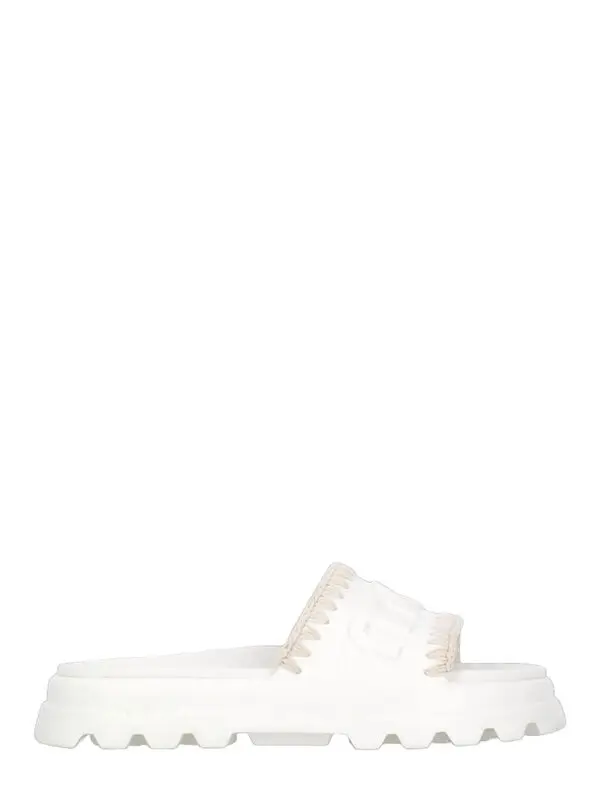 Mou Heeled Slides - White