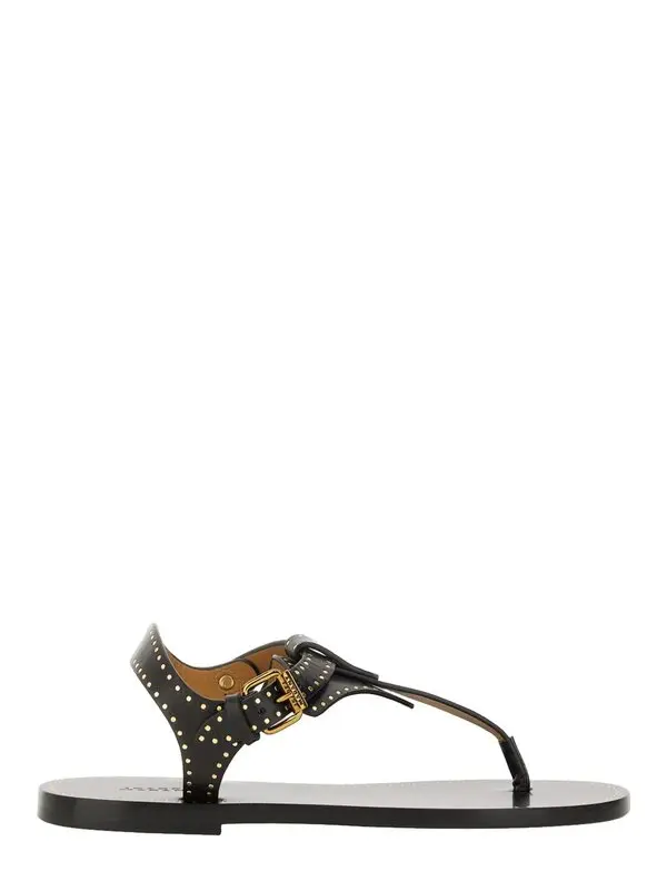 Isabel Marant Étoile Studded Flat Sandals - Black