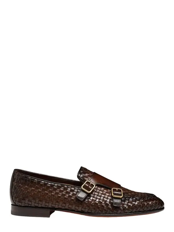 Santoni Monk Strap Shoes - Brown