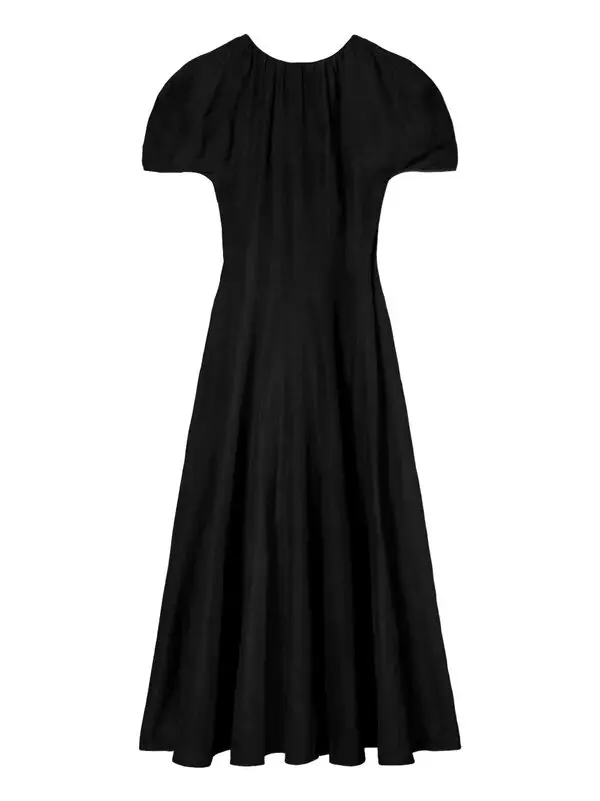 Tory Burch Puff-sleeve A-line Maxi Dress - Black