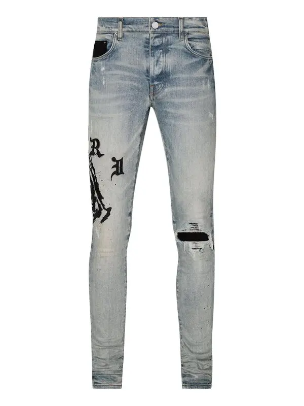 Amiri X Wes Lang Reaper Logo Jean - Blue