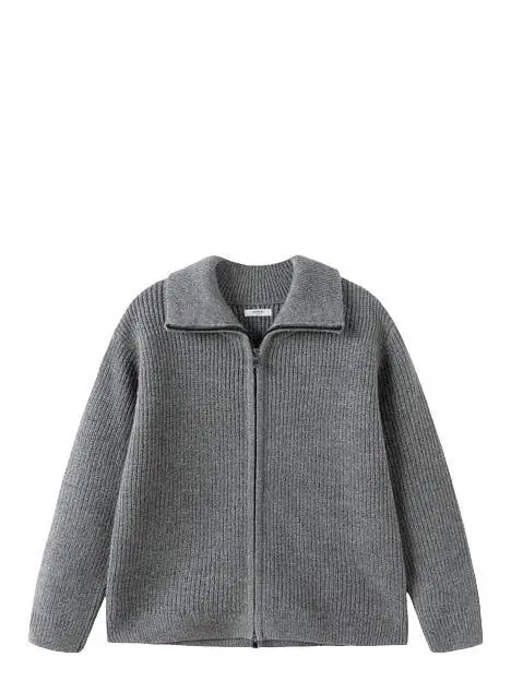 BALABALA Zip-up Knit Jacket - Grey
