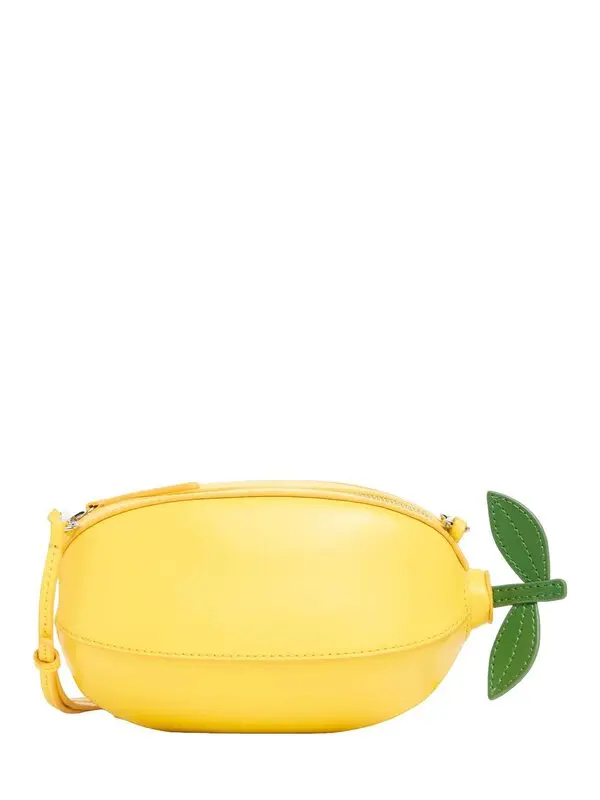 Staud Limona Leather Shoulder Bag - Lemon
